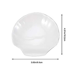 Hemoton Serving Tray Round 6pcs Melamine Seasoning Dish Mini Shell Shape Sushi Soy Dipping Bowl Appetizer Plates Serving Saucers Small Tea Bag Holder for Kitchen Home Accessory Tray