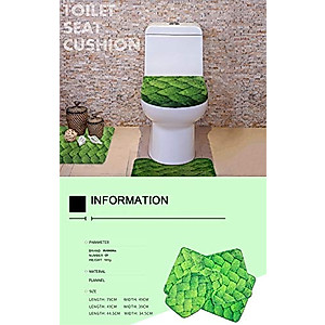 HUGS IDEA Cool 3D Dinosaur Animal Pattern Non-Slip Soft Bath Mat Set with Rug/Contour/Lid Cover (3piece)