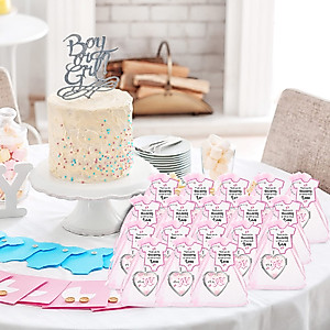 Wesiti 108 Pcs Baby Shower Favors 36 Heart Shaped Mirrors Keychain Thank You Tags 36 Organza Bags for Baby Shower