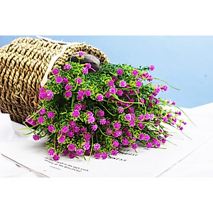 JAKY-Global Artificial Flowers Babysbreath Fake Water Plants Bouquet 6 Bundle Fake Plants Wedding Bridle Bouquet Outdoor Home Office Christmas Decor (Rose)