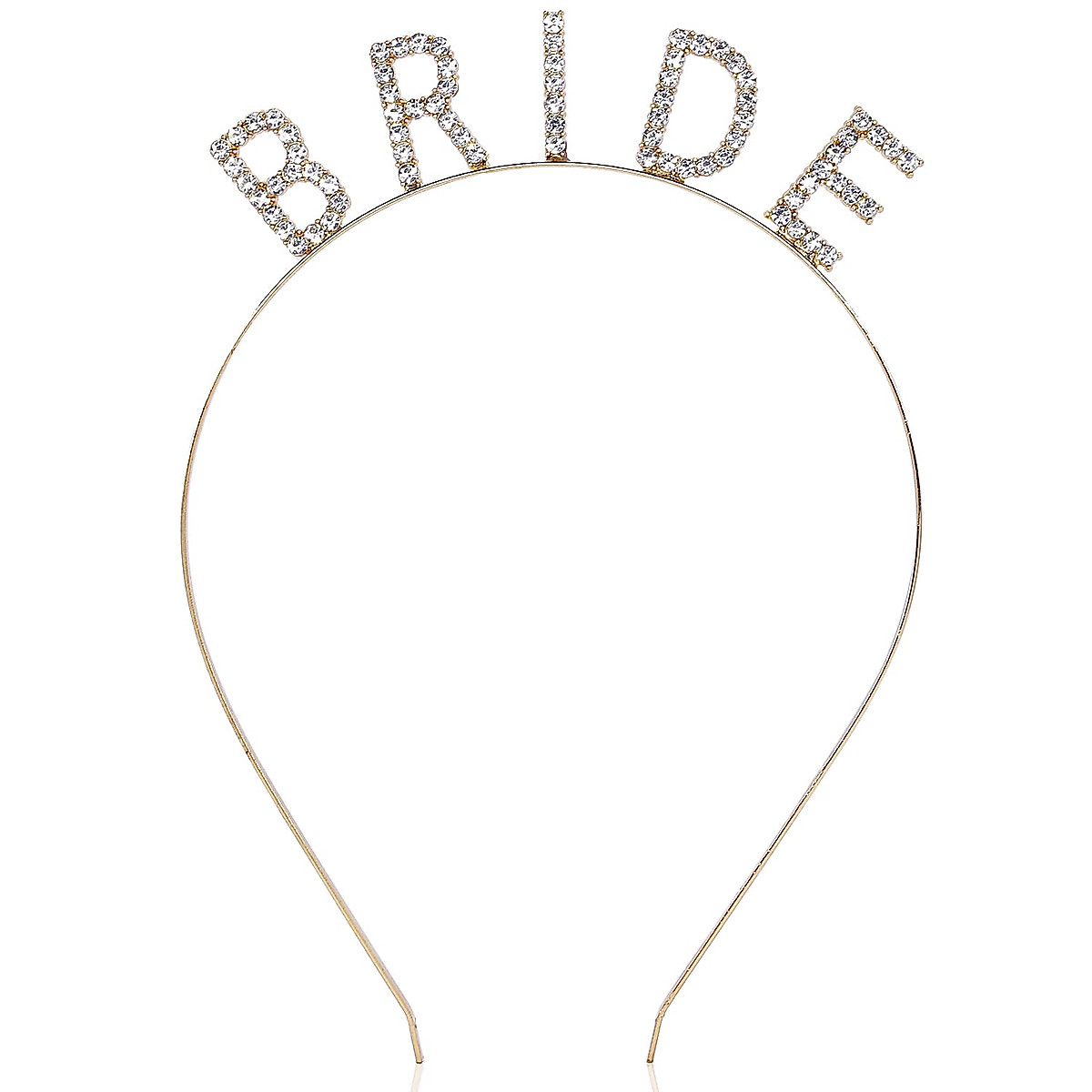 Rhinestone Bridal Headpiece, Gold Wedding Crown for Women and Girls (Rose Gold)