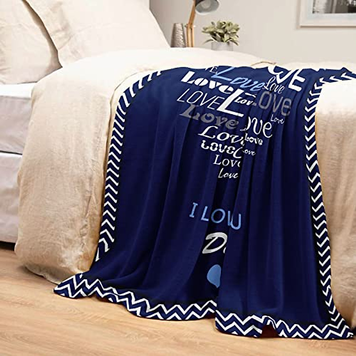 Ivivis I Love You Dad Gifts Blanket 60"x50", Father's Day Christmas Birthday Gifts for Dad Father from Daughter Son, Lightweight Cozy Fleece Plush Throw Blankets for Bed Sofa Daddy New Dad Gift Idea