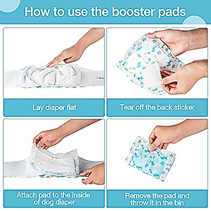 Pet Soft Dog Diaper Liners - Disposable Dog Diaper Booster Pads for Male & Female Dogs fit Most Dog Wraps and Belly Bands Up-Graded (Blue, M-100ct)