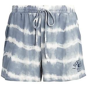 Lucky Brand Women's Pajama Set - Roll Sleeve T-Shirt and Shorts - Sleepwear for Women (S-XL), Size Small, Ocean Tie Dye
