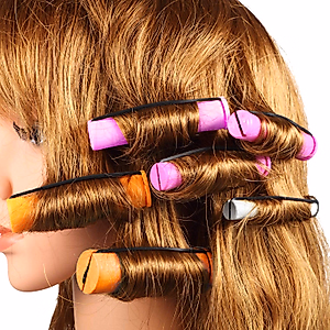 SPTHTHHPY Perm Rods and 100 Pieces 5 Sizes Hair Rollers with Hair Cold Wave Rods Hair Curler for Women Long Short Hair DIY Hairdressing Styling Tools(5 Colors)