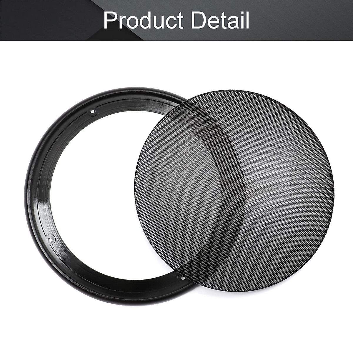 Fielect 2Pcs 6.5inch Speaker Grill Cover Mesh Speaker Grill Decorative Circle Woofer Guard Protector Cover Audio Accessories Black Cloth Cover with 8 Screws