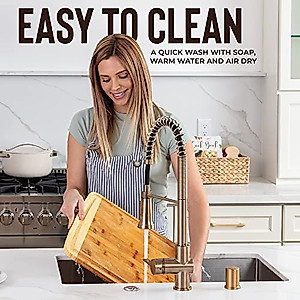 Bamboo Cutting Board - Chopping Board, Wood Cutting Board with Juice Groove, Charcuterie Board, Serving Platter Cheese Board, Bread Board, Turkey Meat Cutting Board, Wooden Cutting Boards for Kitchen