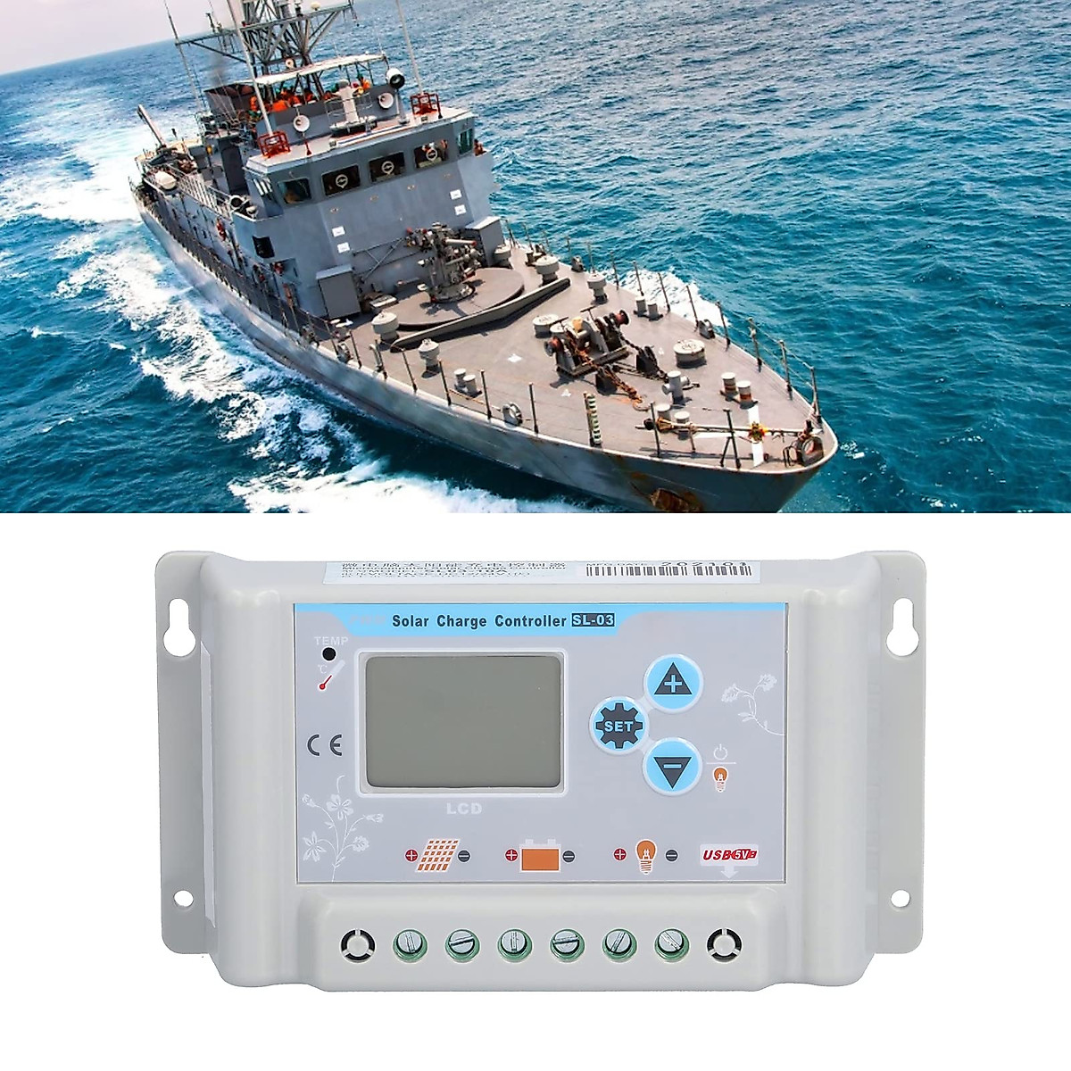 Wincong 10A SL03 LCD Display , Solar & Wind Power Energy Controllers Solar Panel Photovoltaic System Charge and Discharge Controller