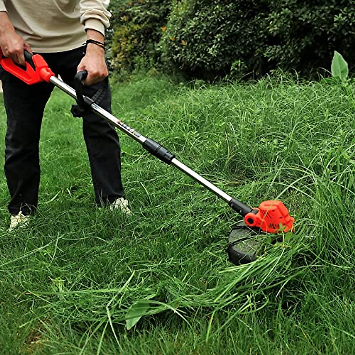 Brushless Weed Wacker, 21V String Trimmer Electric Weed Eater Brush Cutter, 3-in-1 Lightweight Cordless Grass Trimmer Edger Lawn Tool for Yard Trimming and Edging with 6.0Ah Battery Powered