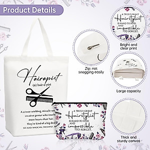 Teenyyou 5 Pcs Hair Stylist Gifts for Women Hairdresser Appreciation Hair Stylist Apron Tumbler Tote Bag Makeup Bag Candle Gifts for Hairdressers Female(Purple Marble)