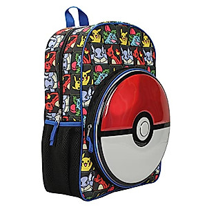 Bioworld Pokemon Evolutions With Molded Front Pokeball Panel 16" Youth Boys Backpack