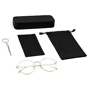 Blue Light Blocking Glasses Women Vintage Metal Round Rim Frame Retro Eyeglasses Women Men