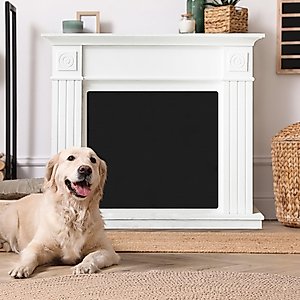 NABOWAN Fireplace Cover Easy Install - Indoor Fireplace for Draft Stopper Save Energy, Single-Sided Heat Resistant Fireproof Mat with Full Frame Hook&Loop, Fireplace Blanket with Built-in Magnets