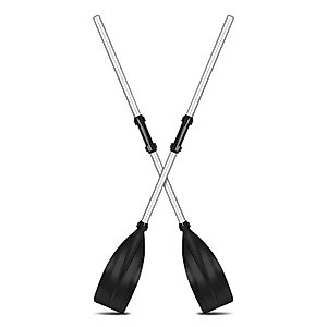 Kayak Paddles, Pair of Detachable Boat Oars Lightweight Aluminum Alloy Ribbed Blade Boat Paddleboard for Kayaking Boating Canoeing Surfing Outdoor Water Sports- 2 Pieces