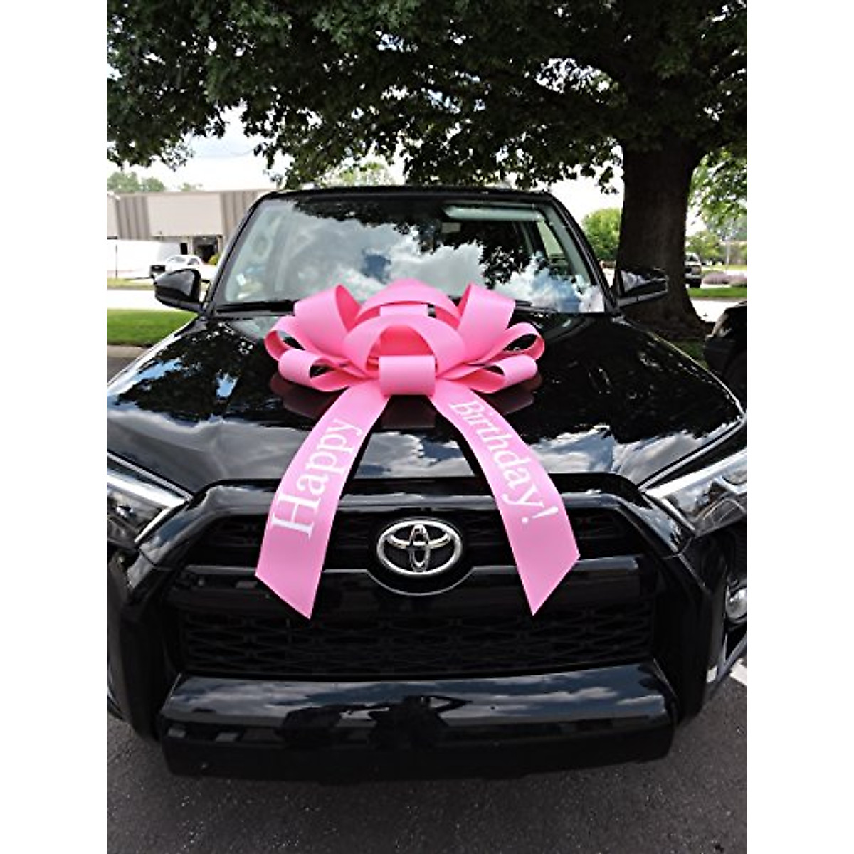 CarBowz Big Pink Car Bow, Happy Birthday Bow, Giant 30" Bow, Non Scratch Magnet, Weather Resistant Vinyl