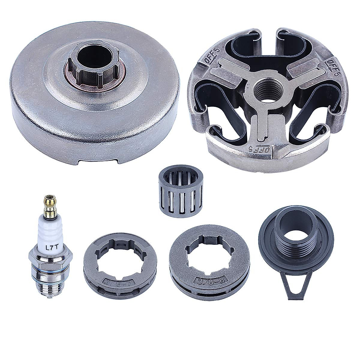 Adefol 362 Chainsaw Clutch and Sprocket Rim Clutch Drum Kit for Husqvarna 362 365 371 372 XP Replacement Parts with Worm Gear, Clutch Bearing Replacement Parts for 503 93 24-71