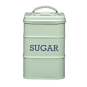 KitchenCraft Living Nostalgia Metal Sugar Canister, 11 x 17 cm (4" x 6.5") - English Sage