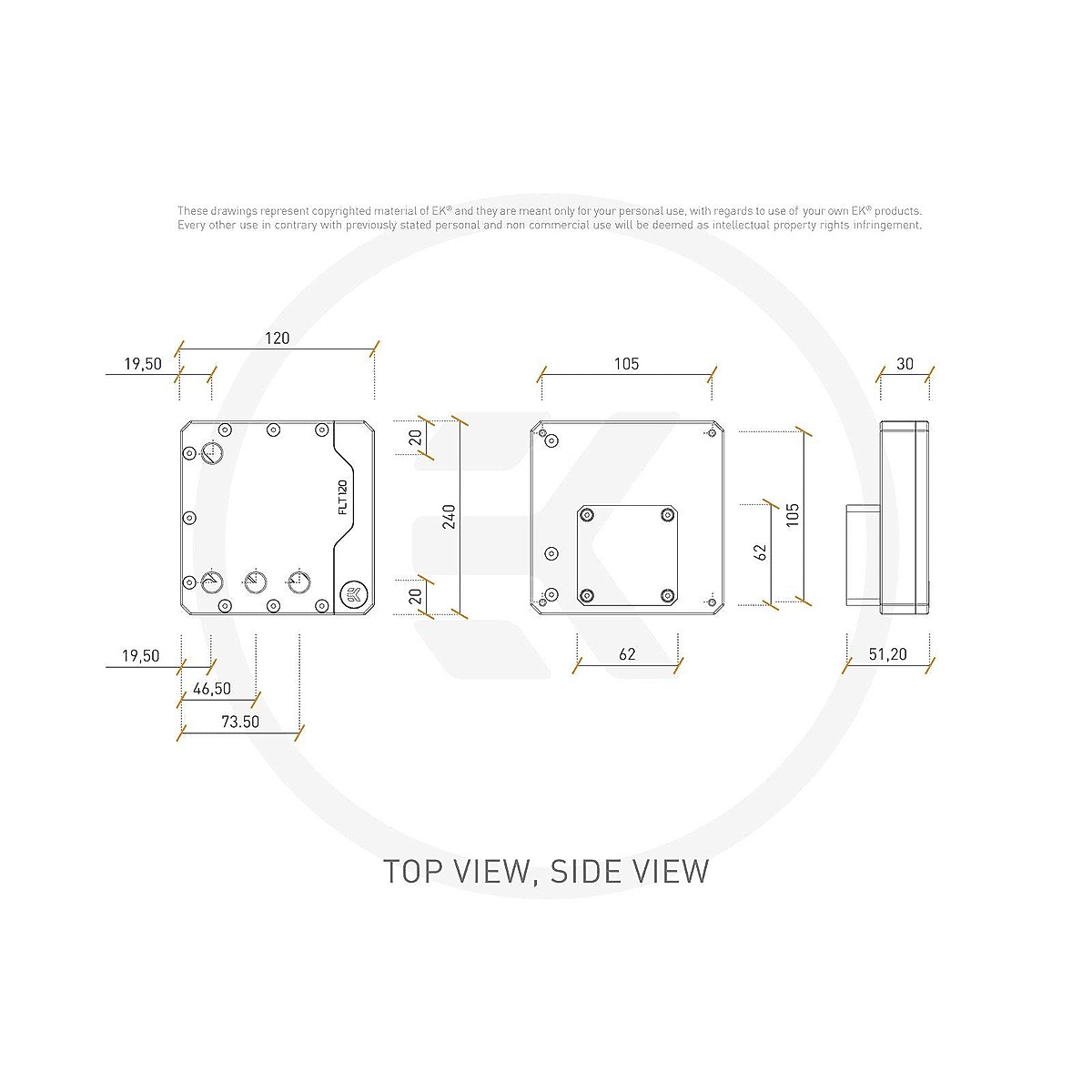 EKWB EK-Quantum Kinetic FLT 120 Pump/Reservoir Combo, DDC PWM, D-RGB, Plexi
