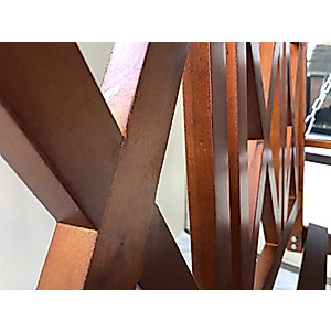 BACKYARD EXPRESSIONS PATIO · HOME · GARDEN 914894 4ft. Rustic Finished Fir Wood (2) Person Porch Swing | Capacity 450lbs, Mahogany