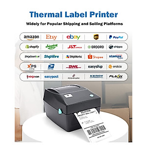 Thermal Label Printer, 4X6 Shipping Label Printer, Commercial Direct Desktop Label Printer for Shipping Packages Barcode Label Maker, Compatible with UPS, USPS, Etsy, Amazon,Shopify,Ebay