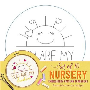 Nursery Embroidery Pattern Transfers (set of 10 hoop designs!)