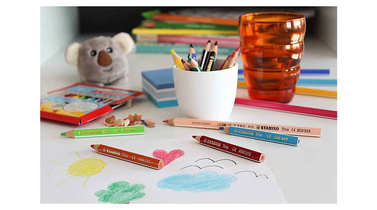 STABILO Trio Thick Colored Pencils: Ergonomic 12-Color Set