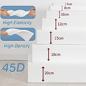 RCDPK Custom Bench Cushion,Personalized Size Bench Pad,Linen Seat Cushion for Indoor Furniture Outdoor Garden Patio,Customized Bay Window Cushions,Banquette Cushions,45D High Elasticity Foam Sponge