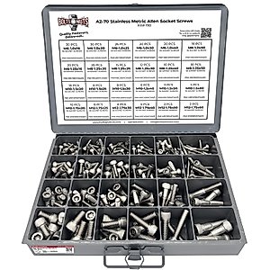 Metric Stainless Steel Allen Socket Head Cap Bolts Screws A2 18-8 (304) Assortment M6 M8 M10 M12-306PCS