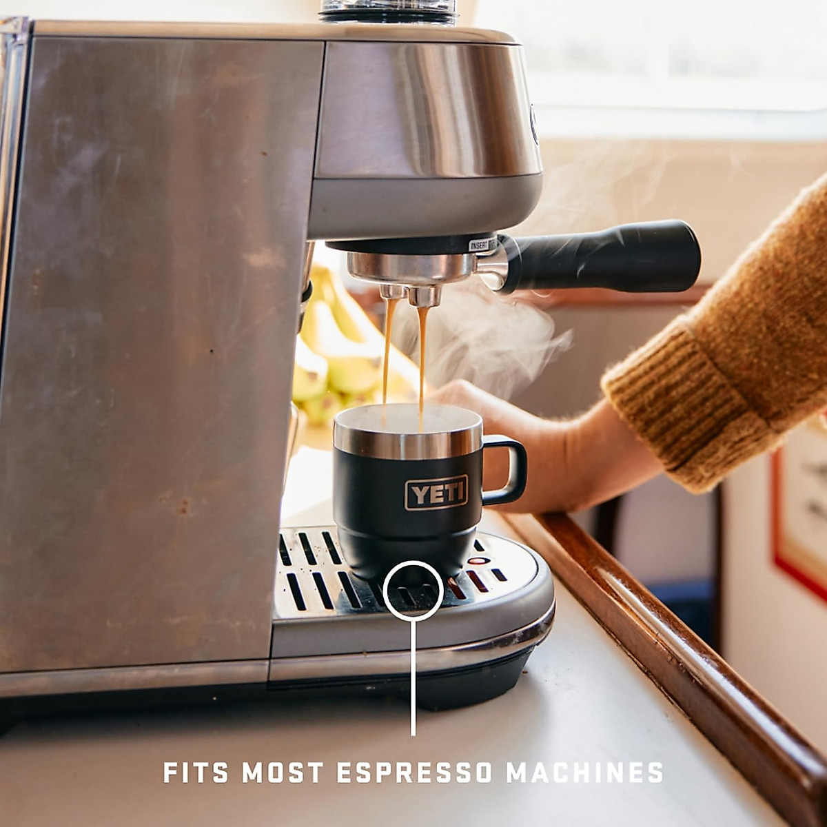 YETI Rambler 6 oz Stackable Mug, Stainless Steel, Vacuum Insulated Espresso/Coffee Mug, 2 Pack, Big Wave Blue