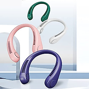 Karymi Fashionable Portable Hands Free Bladeless Fan, USB Rechargeable 3-Speed Speed Regulation, Wearable Personal Fan, Free Adjustment Width,for Reading,Sports,Outgoing,Sports,Travel (white)