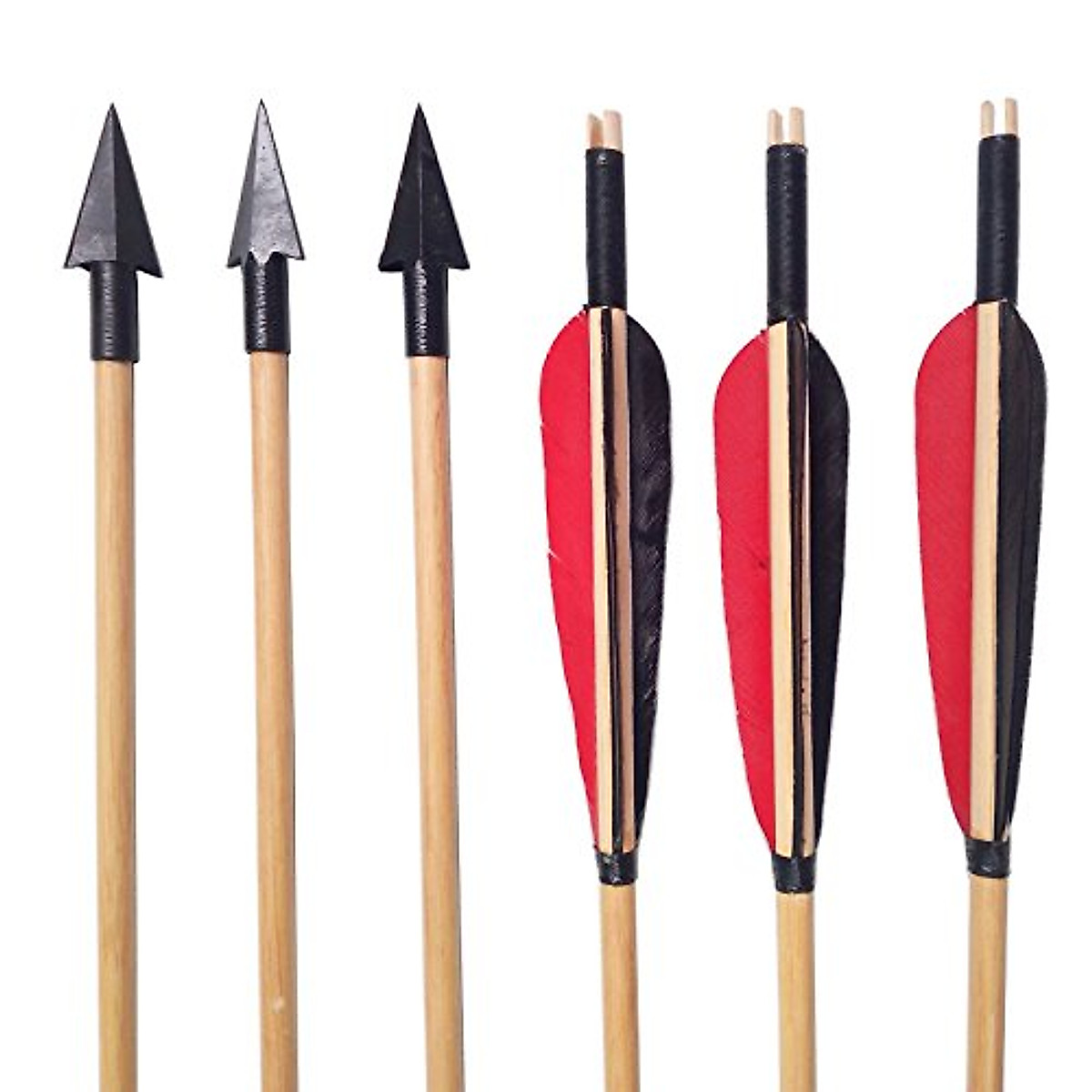 AMEYXGS Traditional Broadheads Hunting Arrow Target Practice 230 Grain for Recurve Bow Longbow Traditional Bow (12)