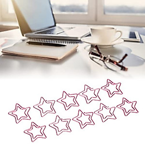 100Pcs Multifunctional Document Clip Cute Pink Star Shape Corner Clips Bookmark Metallic Paper Clips Page Markers Clips Bookmark Fixing Tool for Office