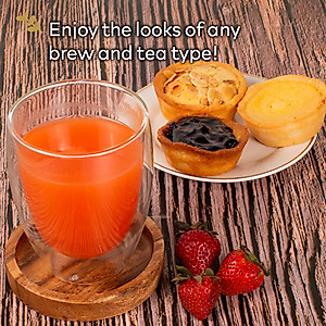 Casademont Drinking Glasses (12 ounce), Set of 2 Double Walled Clear Glass Drinkware for Espresso Tea and Juice Clear Glass Thermo Insulated Coffee and Tea Cup Set