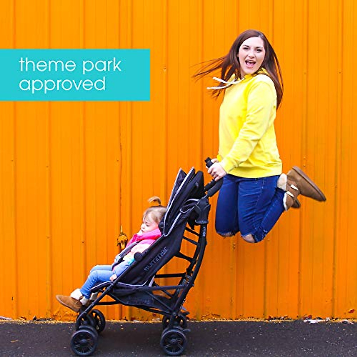 Summer 3Dlite+ Convenience Stroller, Matte Black – Lightweight Umbrella Stroller with Oversized Canopy, Extra-Large Storage and Compact Fold