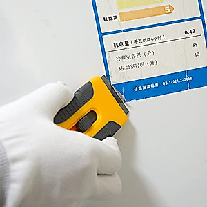 FOSHIO Retractable Yellow Plastic Razor Blade Scraper Tool with 10pcs Extra Carbon Steel Razor Blades for Glass Gasket Label Sticker Remover Tool,Grease Paint Window Razor Scraper