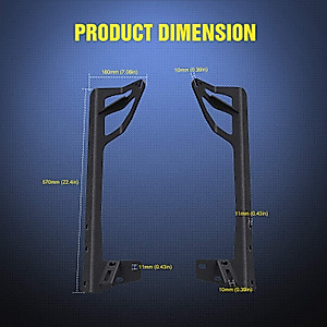 Nilight Windshield Frame Mounting Bracket for 52” LED Light Bar and Pod Light on Wrangler JK 2007-2017, 2 Years Warranty