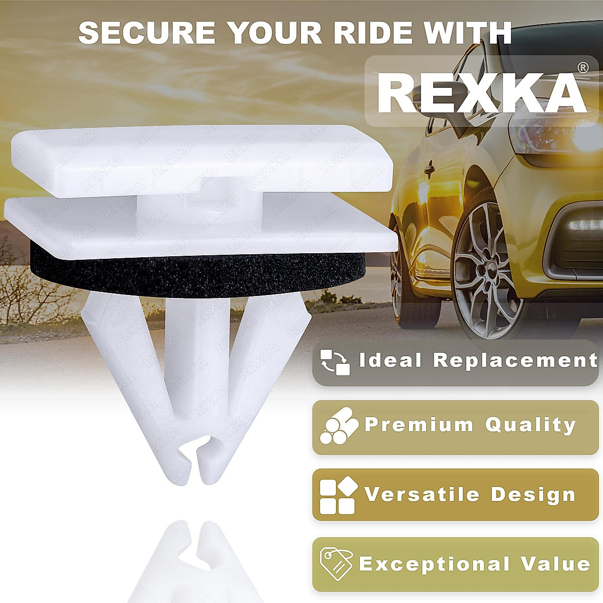 Rexka 20pcs Exterior Rocker Moulding Clips for Ford Escape F-150 MKC Ranger W715201-S300 W716351-S300