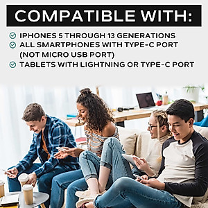 Kailas Accessories White Wireless Microphone System for iPhone & Smartphones w USB C & Lightning - Mini Mic for Podcasting, Streaming, Vlogging