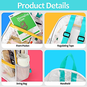 emissary Clear Backpack Stadium Approved, Heavy Duty Clear Backpacks For School, Clear Bookbag For School, See Through Backpack, Clear Plastic Backpack, Clear Concert Backpack, Transparent Backpack