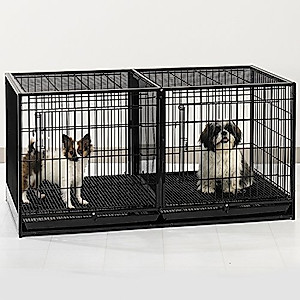 Pro Select Steel Modular Cage with Plastic Tray, Black