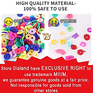 MIIIM 3600 PCS 10 Strands Clay Beads Polymer Clay Beads for Jewelry Making, Vinyl Heishi Beads 6mm for Surfer Bracelets Necklace Making (Memory)