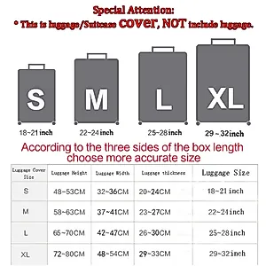 Upetstory Mushroom Luggage Cover Protector Suitcase Covers Travel Anti-scratch Spandex Baggage Covers Fits 25-28 Inch Luggage Hiking Camping Picnic School Travel