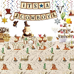 HIPVVILD Western Cowboy Party Decorations Tableware - Wild West Rodeo Theme Birthday Baby Shower Party Supplies Table Decorations, Paper Plate, Cup, Napkin, Disposable Cutlery | Serve 24