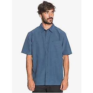 Quiksilver mens Centinela 4 Up Comfort Fit Pocket Collared Button Down Shirt, Midnight Navy Centinella, Large US