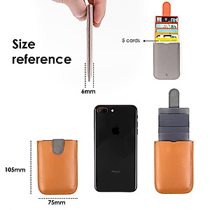 Allocacoc Slim wallet, DesignNest DAX wallet, Cascading pull-tab wallet, Hold upto 6 cards, small wallet, Card holder, Purse (Brown, Leather)