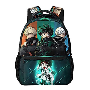 Zqiyhre My Hero Backpack Print Cartoon Waterproof Laptop Backpack Casual Travel Backpack for Teens