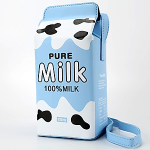 QiMing Pure Milk Box Crossbody Purse Bag,PU Phone Shoulder Wallet for Women Girl