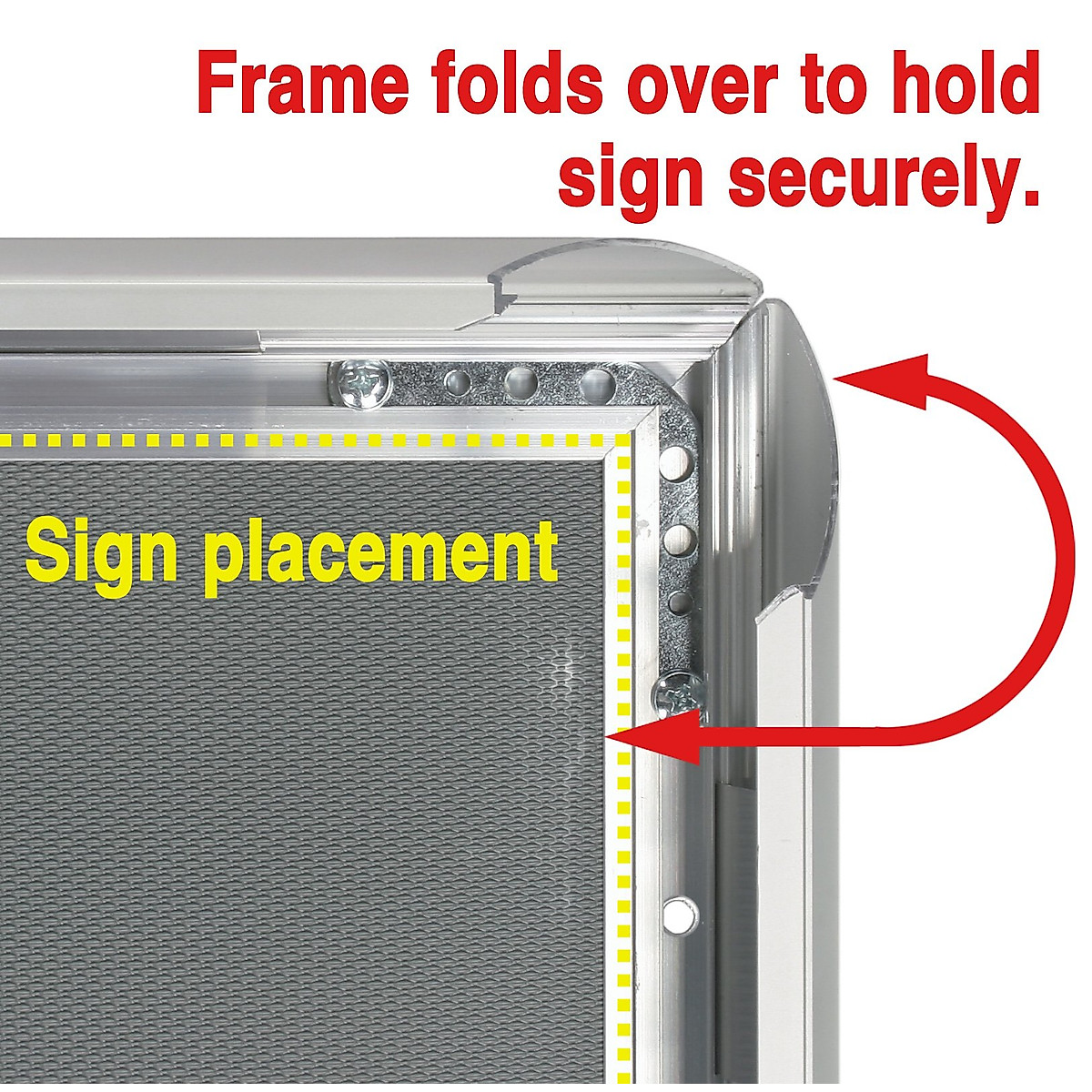 Displays2go 24 x 36 Wall Mounted Snap Frame, Quick Clip Mounting Style, Aluminum Construction – Brushed Silver (QCX45SLV36)