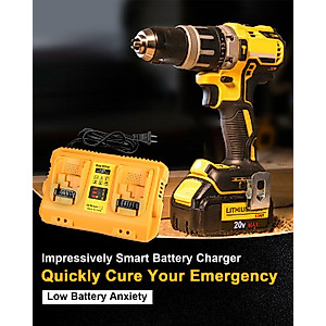 DCB102 Battery Charger Replacement for Dewalt Battery Charger Compatible with Dewalt 12V 20V Max Lithium Battery (Include 2Pack Battery)