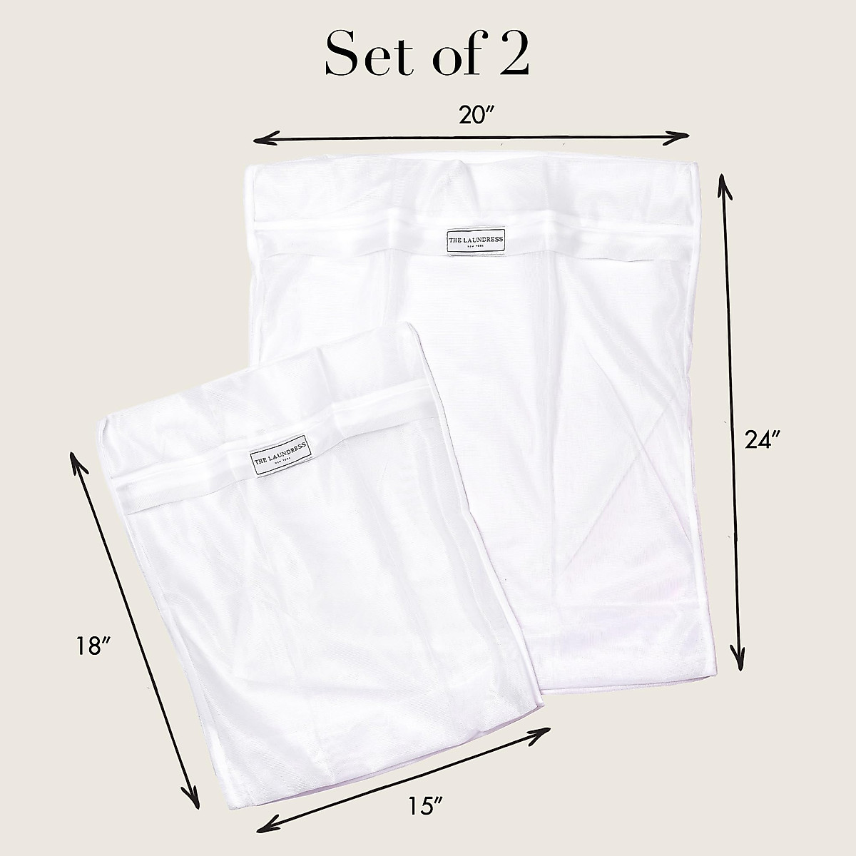 The Laundress Mesh Bag Bundle, Mesh Laundry Bags, One Large One Small